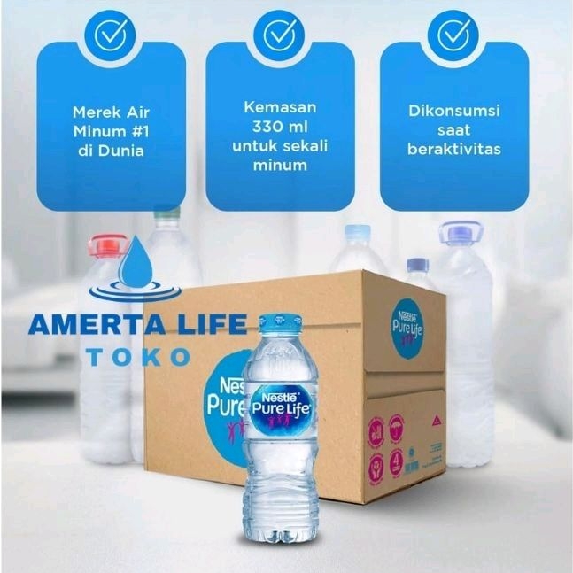 Jual Nestle Pure Life Water 330 ml / Air Mineral (isi 24 botol) | Shopee Indonesia