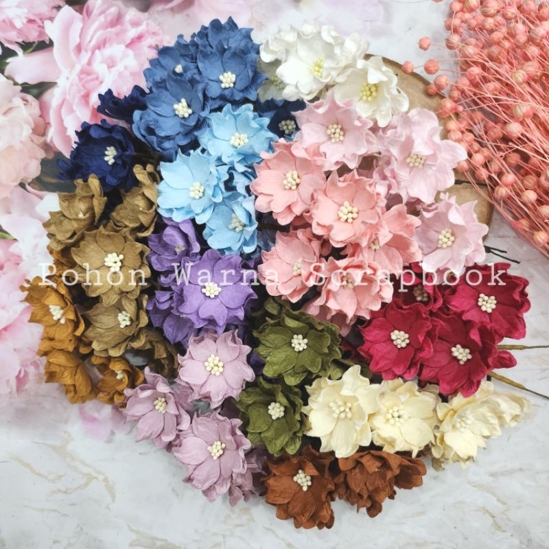 Jual Bunga Kertas Lotus | Bunga Mahar Rustic Scrapbook | Shopee Indonesia