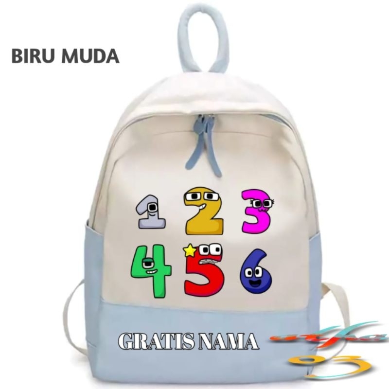 Jual Backpack karakter Tas sekolah anak sd motif karakter Angka Lore ...