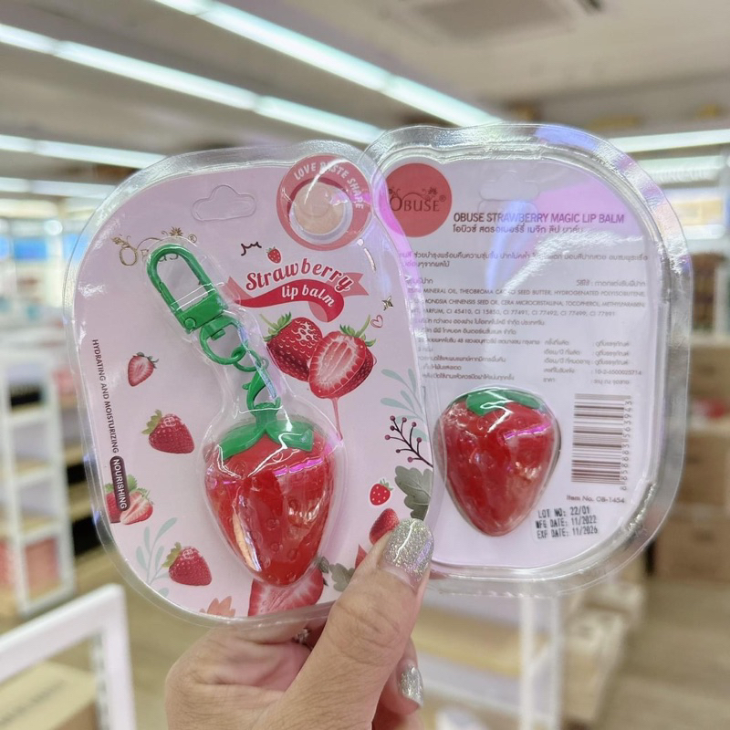 Jual OBUSE Strawberry Magic Lip Balm 3g/Lipbalm Thailand | Shopee Indonesia