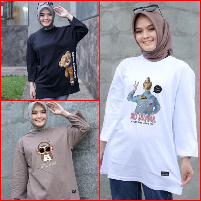 Jual Kaos Oversize Kaos Lengan Panjang 7/8 Kaos jundo Atasan Jumbo ... Jual Kaos Oversize Kaos Lengan Panjang 7/8 Kaos jundo Atasan Jumbo ...