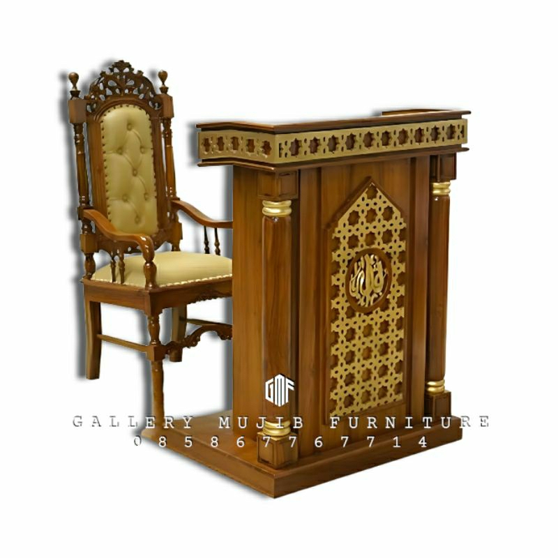 Jual PODIUM MIMBAR MINIMALIS PLUS KURSI MIMBAR PODIUM MASJID MINIMALIS ...