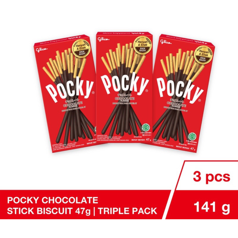 Jual Pocky Chocolate 3 pcs (3 x 47 gram) | Shopee Indonesia