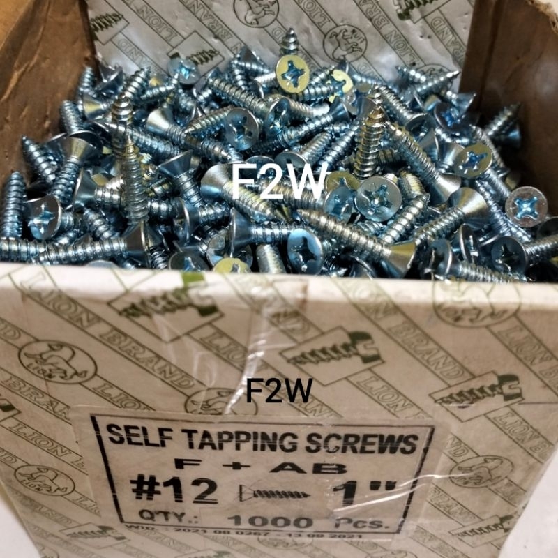 Jual SEKRUP TAPING FAB 12X1" MOON LION SKRUP PUTIH FH (+) KEPALA RATA 2,5CM | Shopee Indonesia