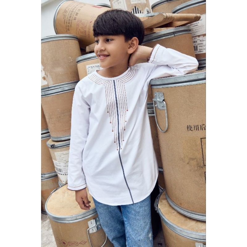 Jual AL-ACHWAN QAF WHITE PANJANG BAJU KOKO COUPLE AYAH & ANAK ALACHWAN ...