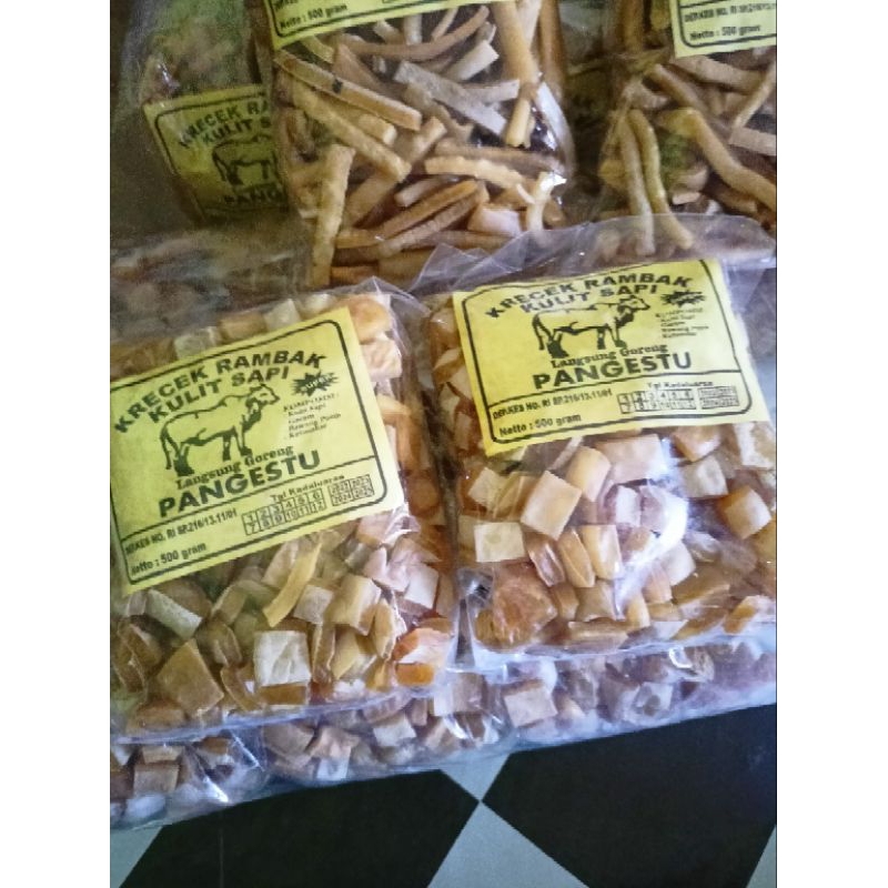 Jual krecek rambak sapi Pangestu kemasan 500 gram | Shopee Indonesia