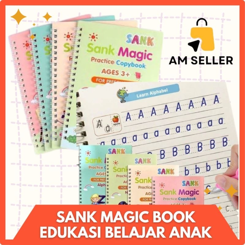 Jual Buku Sank Magic Practice Book 1 Set Isi 4 Buku dan Pulpen Belajar ...