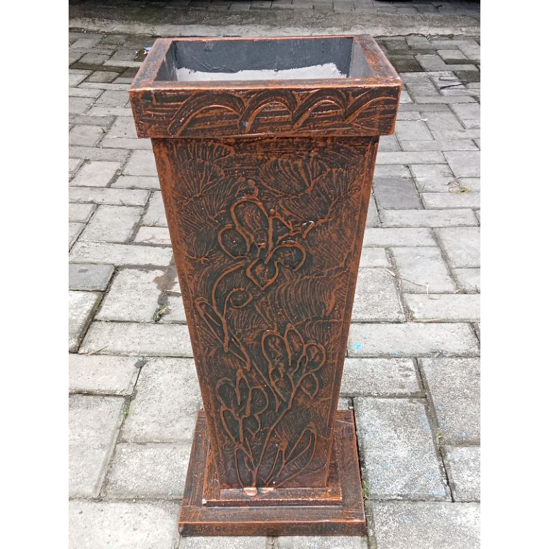 Jual pot bahan kayu tinggi 50 cm diameter besar / pot bahan kayu harbot ...