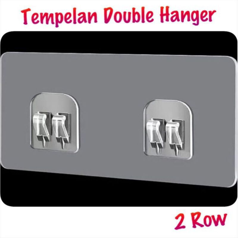 Jual Tempelan dinding tembok 2 kaitan double hanger hook serbaguna 2 ...