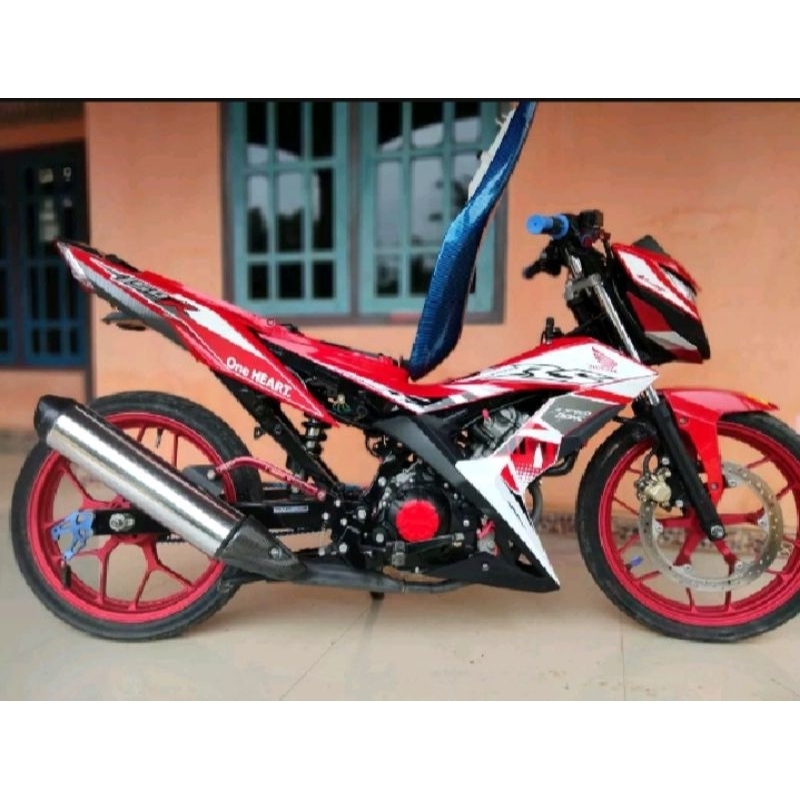 Jual striping lis Sticker standar ori Honda Sonic RS 150 merah putih ...