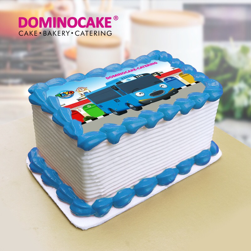 Jual Dominocake | Mini Photo Cake Tayo Kotak 10cm x 6cm | Kue Ulang ...