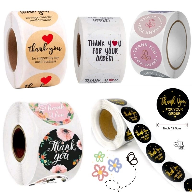 Jual per ROL - Stiker Thank You 500pcs | Shopee Indonesia
