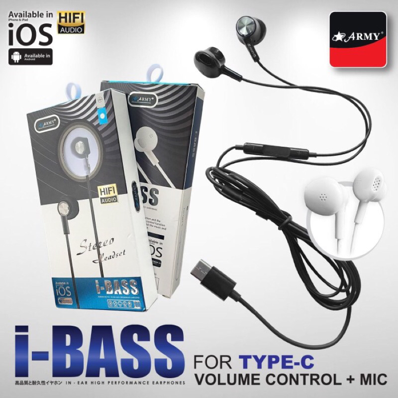 Jual HEADSET ARMY i - BASS COLOKAN TYPE C | Shopee Indonesia