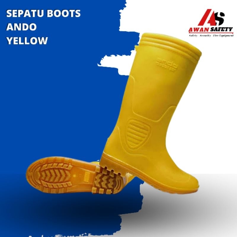 Jual Sepatu Boots Tinggi ANDO Karet Rubber Murah | Shopee Indonesia