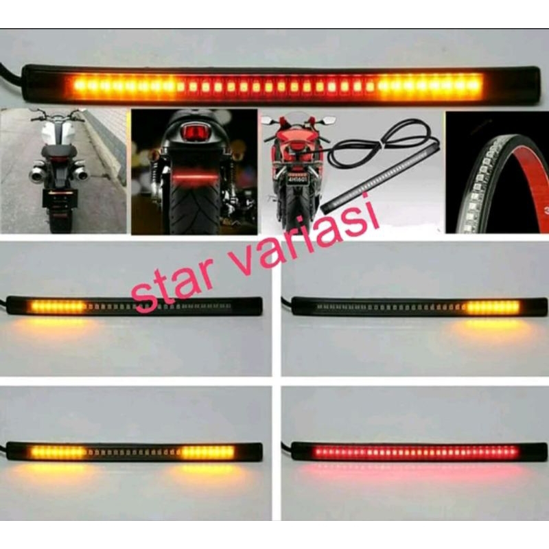 Jual Lampu LED stop rem strip 3 in 1 sen sein 17 cm fleksibel DRL ...