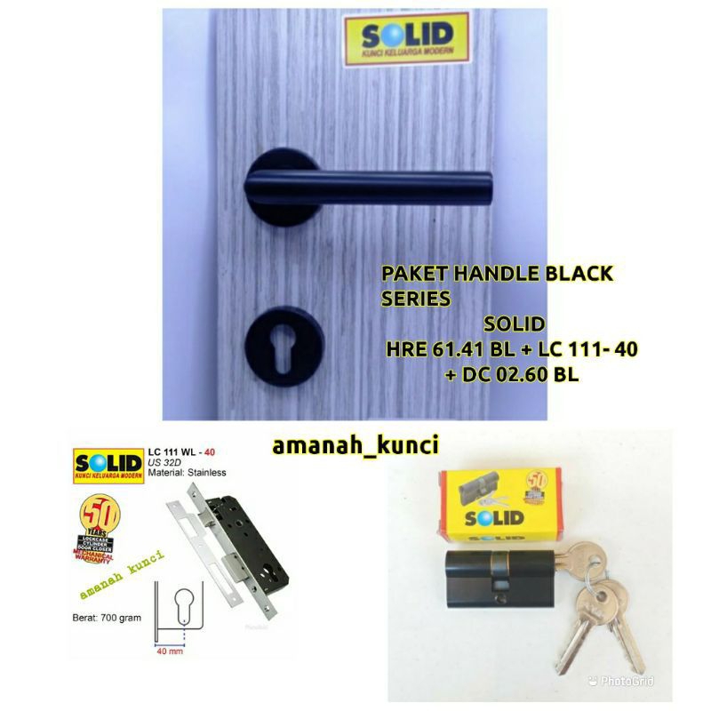 Jual Solid handle paket HRE 61.41 BLACK SERIES SET solid pegangan pintu ...