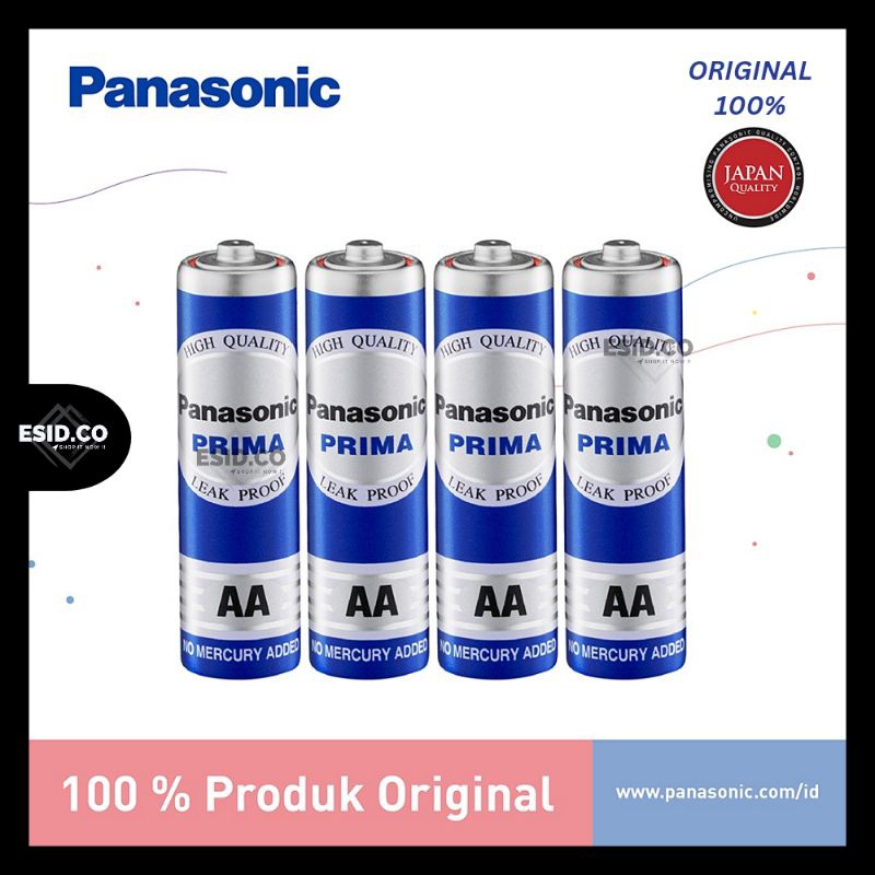 Jual Panasonic Prima Battery AA | Baterai Panasonic Manganese Biru Size ...