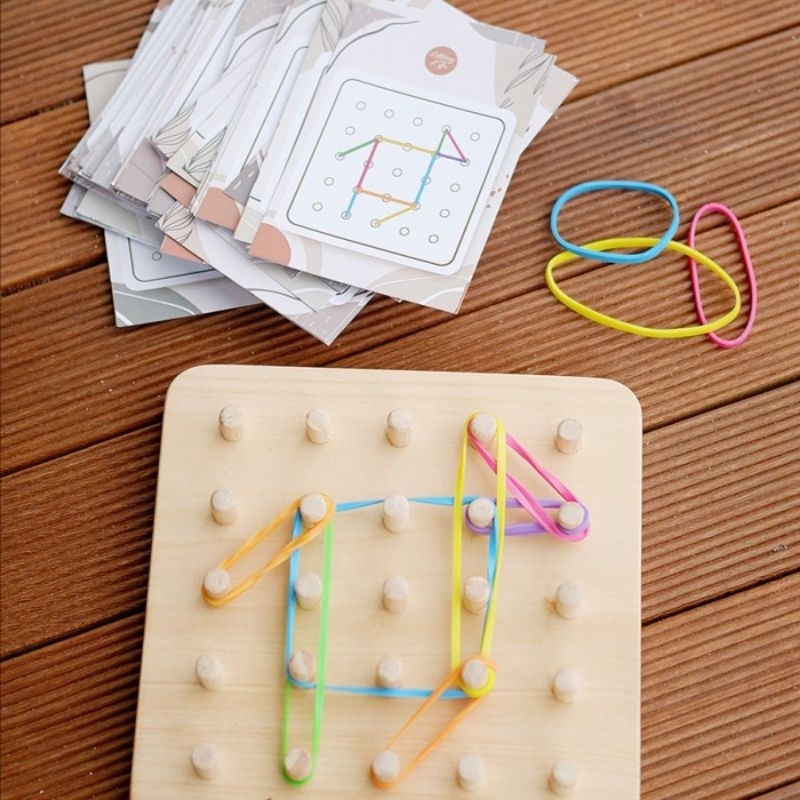 Jual Lettering and Life Wooden Geoboard with Flashcards – Papan ...