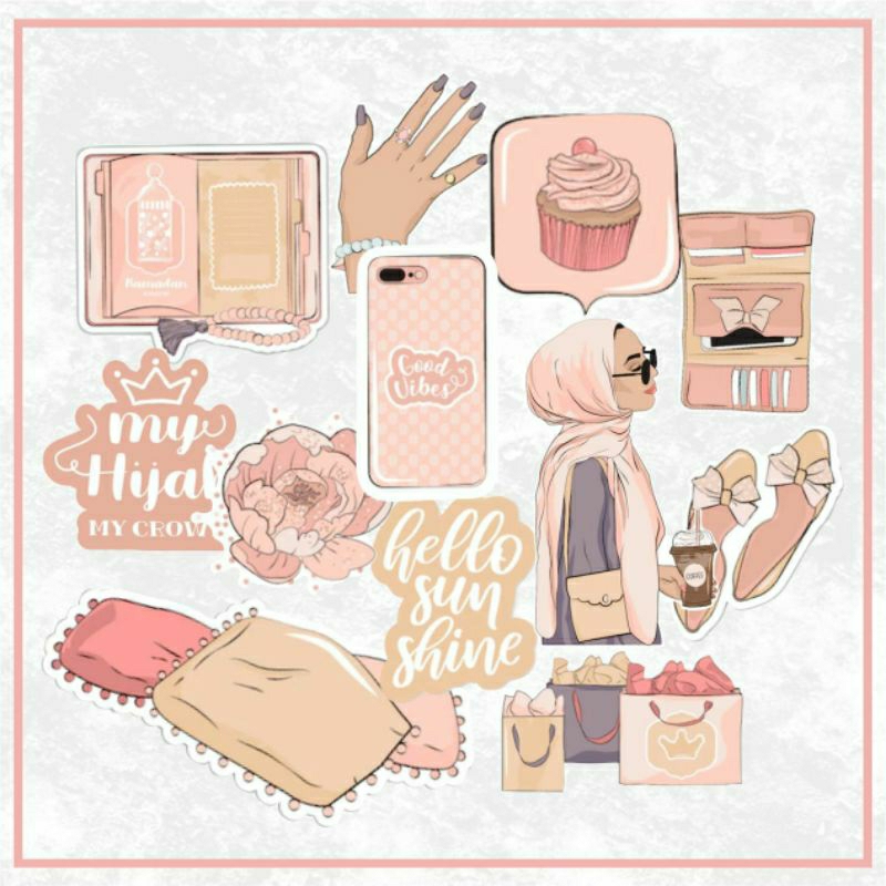 Jual STICKER AESTHETIC VINTAGE PINK SET VINYL WOMEN / Sticker Tumblr ...