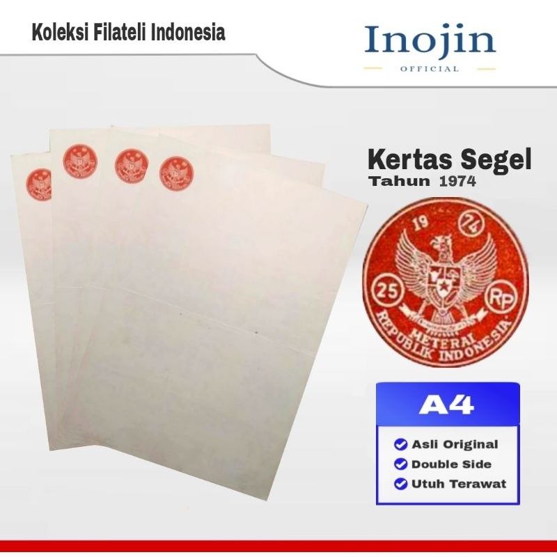 Jual Kertas Segel Tahun 1974 Double Side Asli Original | Shopee Indonesia