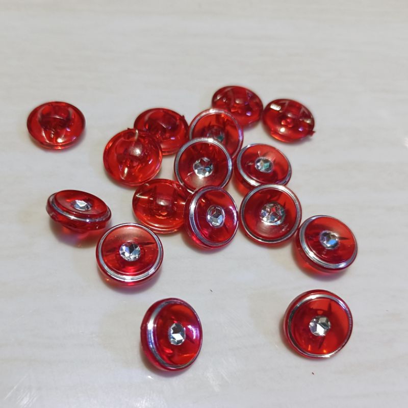 Jual Kancing mutiara list silver datar bening ukuran 1.5 cm 144 pcs ...