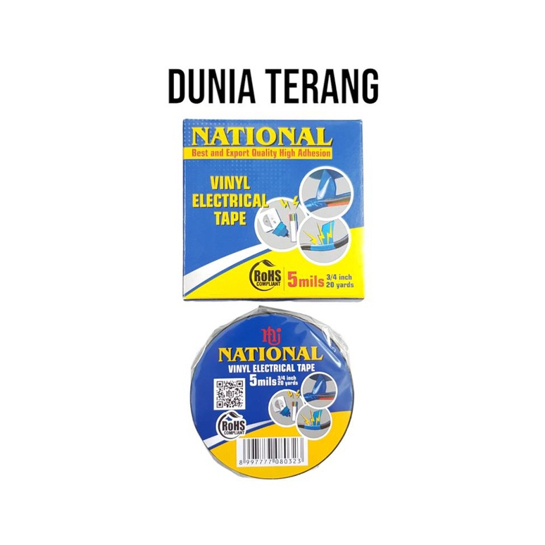 Jual Isolasi Listrik NATIONAL Hitam 5 mils 3/4" 20 yards - Vinyl ...