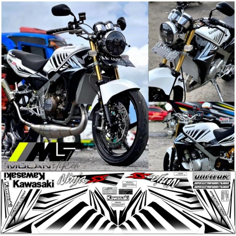 Jual Decal Sticker Striping Variasi Motif Ori Ninja Ss Zebra Putih ...