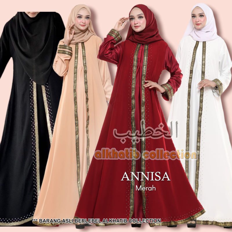 Jual PROMO ABAYA ANNISA WARNA RENDA EXCLUSIVE MEWAH COUPLE DEWASA S M L ...