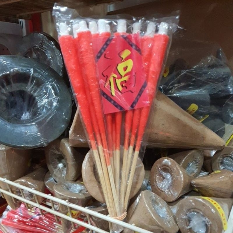 Jual Lilin merah tusuk kaki bambu 10 batang | Shopee Indonesia
