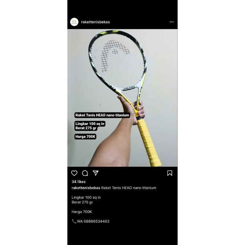 Jual raket tenis head nano titanium | Shopee Indonesia