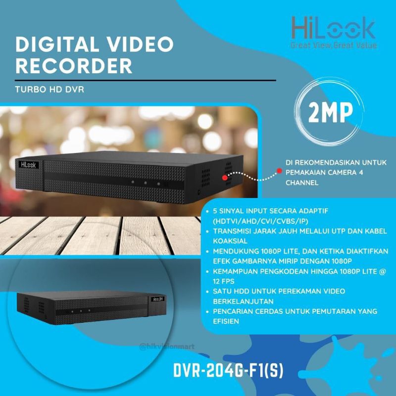 Jual DVR HILOOK 4CH DVR-204G-F1 (S) | Shopee Indonesia
