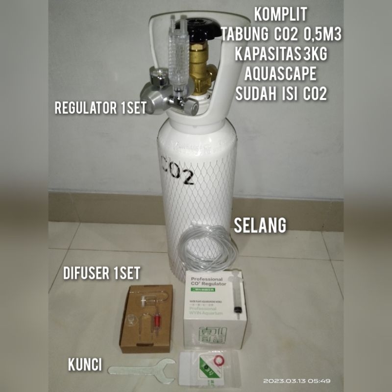 Jual Tabung CO2 0,5m3 Aquascape 3,4 liter 3kg komplit + isi co2 ...
