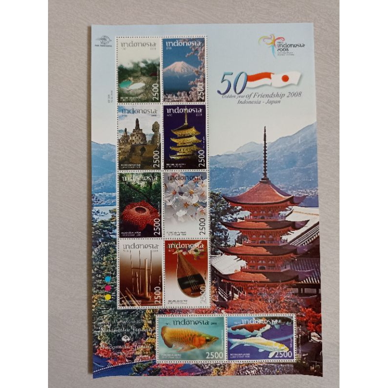 Jual Prangko perangko Minisheet JIS Joint Issue Indonesia - Japan 2008 ...
