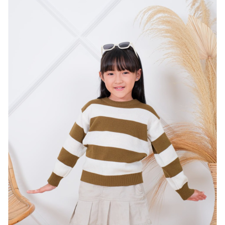 Jual Milkan.id Corla Sweater Kids - Sweater Anak Perempuan Motif Belang ...