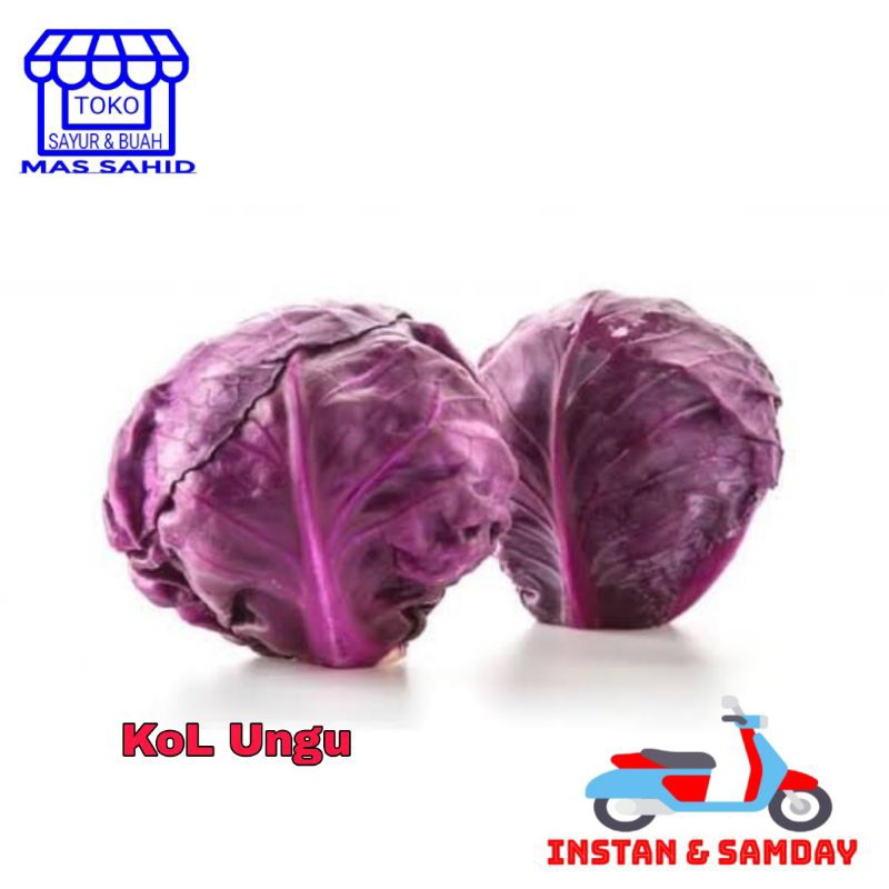 Jual Kol Ungu Kubis Ungu Fresh 200g/300g Sayur Salad | Shopee Indonesia