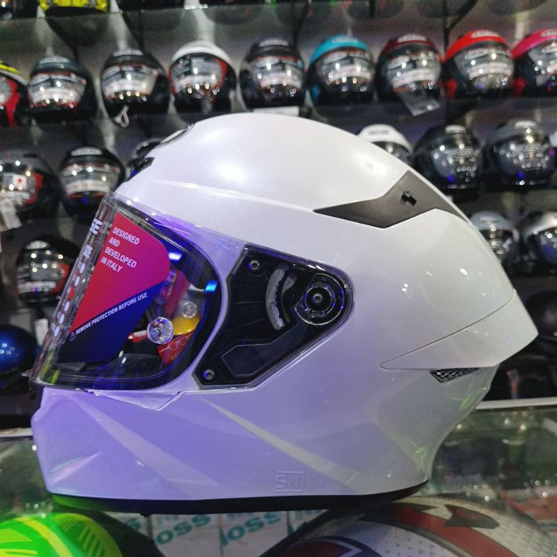Jual helm kyt ttc solid white kyt tt course full face | Shopee Indonesia