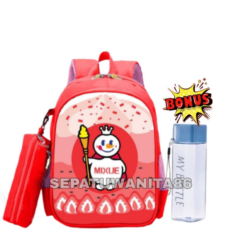Jual Tas Mixue ransel anak Paud/Tk/Sd karakter kartun MIXUE | Shopee ...