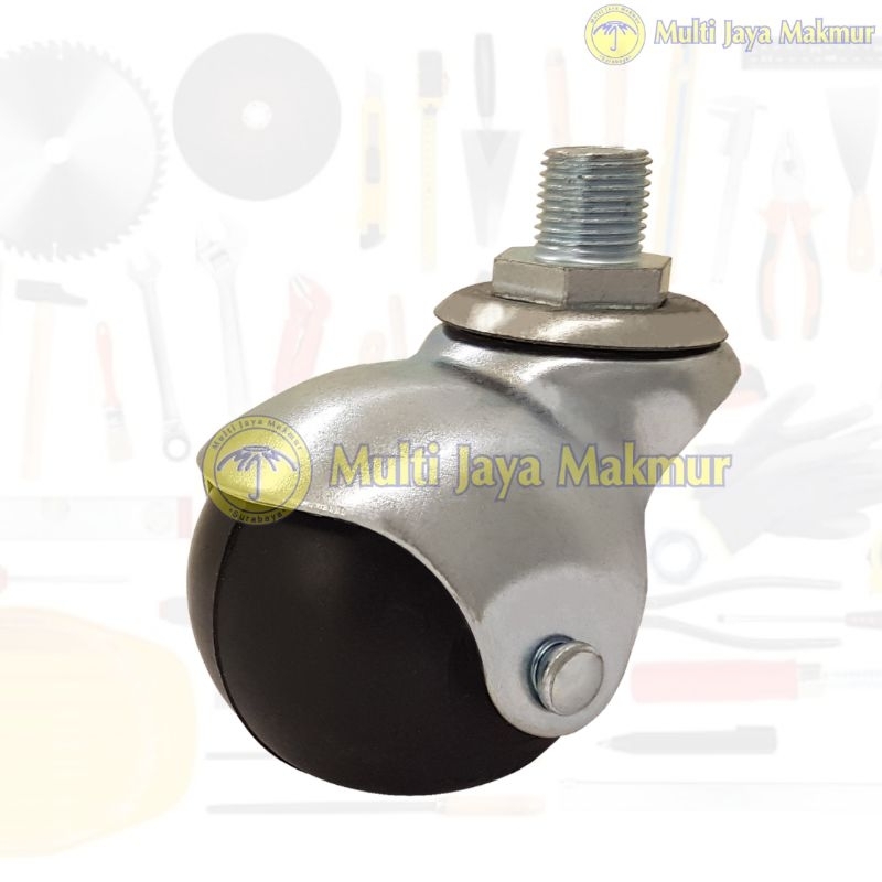 Jual Roda Karet Hitam Baut Bulat 2 inch/ Roda Meja TT Caster Rubber ...