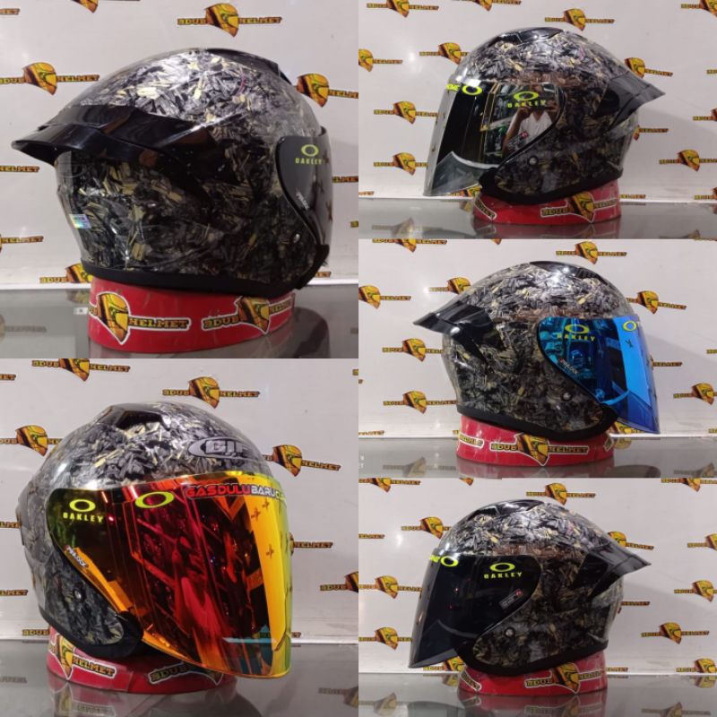 Jual Helm Half face Gift sargon motif forged gold paket ganteng ...