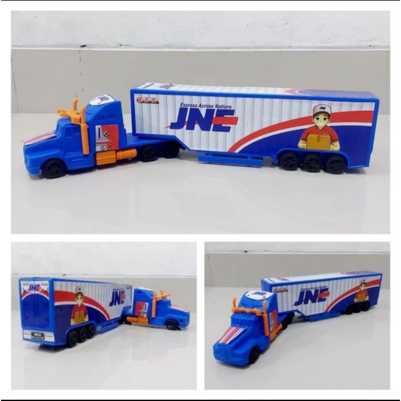 Jual mainan truk kontainer ekspedisi - miniatur mobil mobilan box JNE ...
