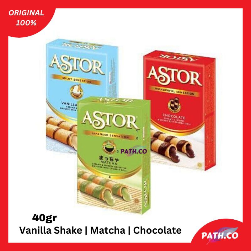 Jual Astor Wafer Stick Kemasan 40gr Matcha | Chocolate | Vanilla Shake ...