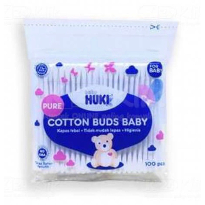 Jual HUKI Baby Pure Cotton Buds Extra Fine 100pcs | Shopee Indonesia
