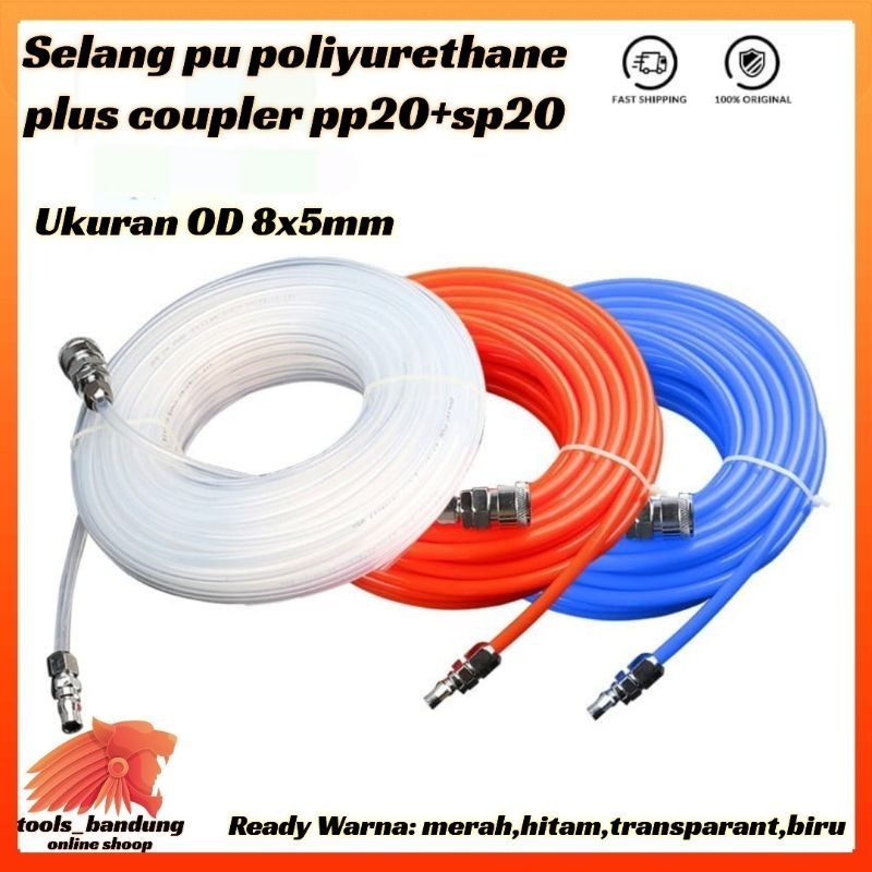 Jual Selang Udara Kompresor Tekanan Tinggi Panjang 5 - 20 meter Plus ...