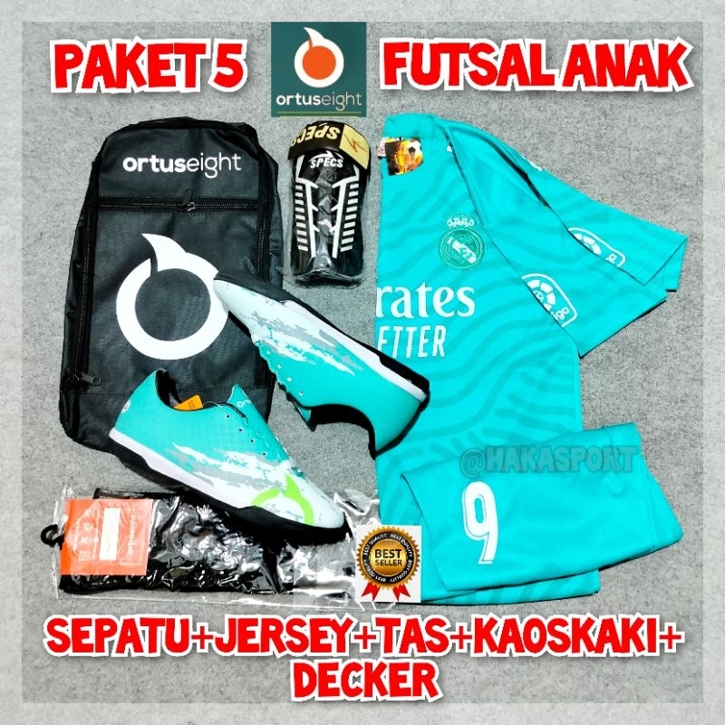 Jual Paket komplit Sepatu Futsal Anak junior Ortus terbaru (sepatu ...