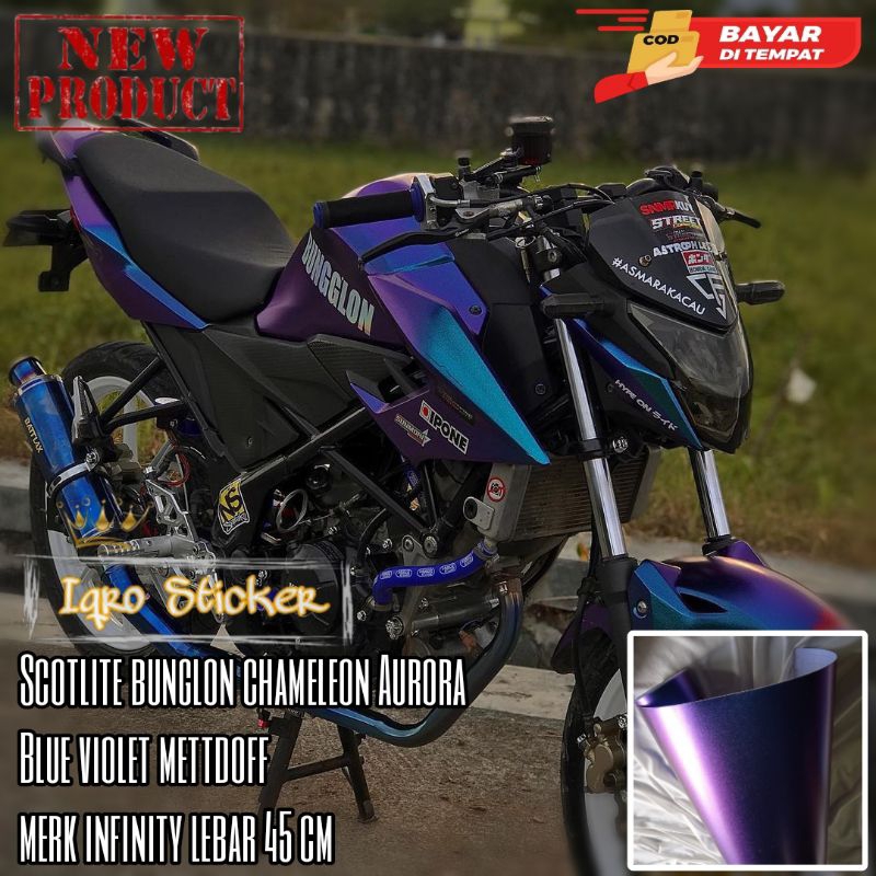 Jual Sticker Skotlet Bunglon Chameleon Aurora Blue Violet Doff Merk ...