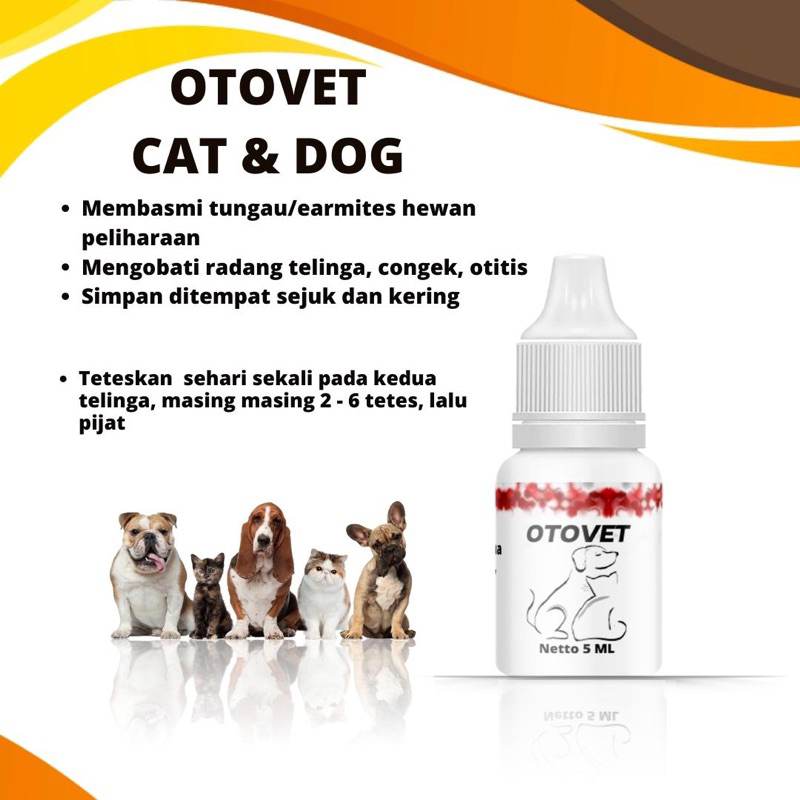 Jual OTOVET obat kutu telinga kucing congek Otitis earmites anjing ...