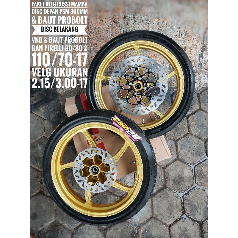 Jual Velg Rossi Mamba model oz ninja r rr ss ukuran 215/300x17 Gold ...