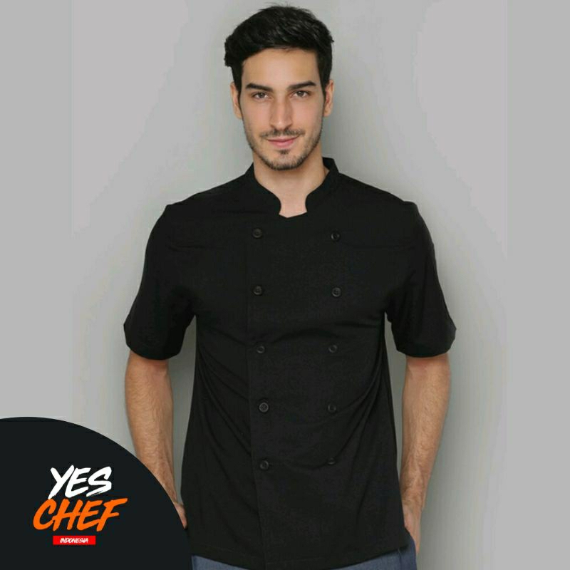 Jual CHEF JACKET BASIC BLACK | BAJU KITCHEN | BAJU CHEF | BAJU KOKI ...