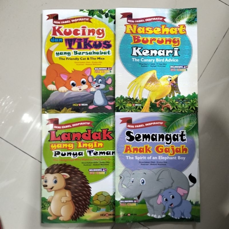 Jual BUKU FABEL CERITA ANAK DAN DONGENG BINATANG BILINGUAL KUCING DAN ...
