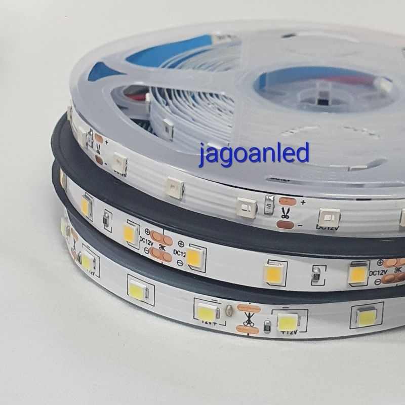 Jual LED strip smd 5050 12V IP33 putih warm white biru 5 meter | Shopee ...